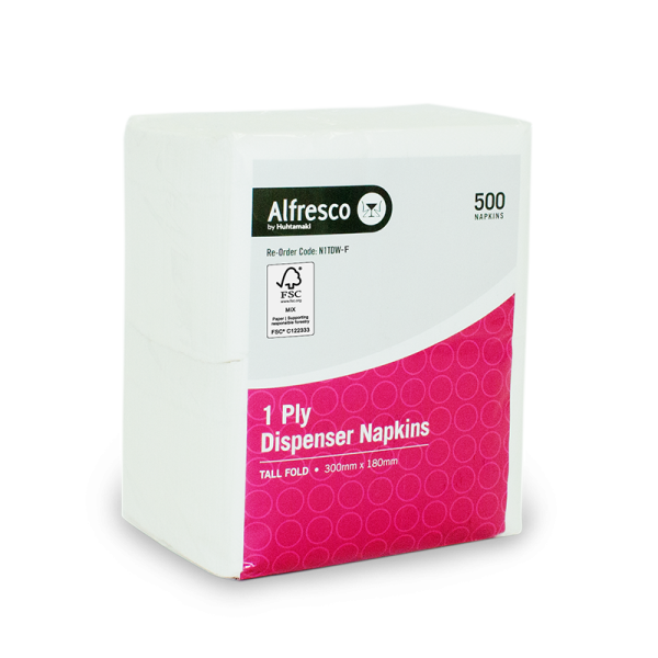 FSC® 1 Ply White Tall Fold Dispenser Napkin 240 x 240mm – Huhtamaki ...